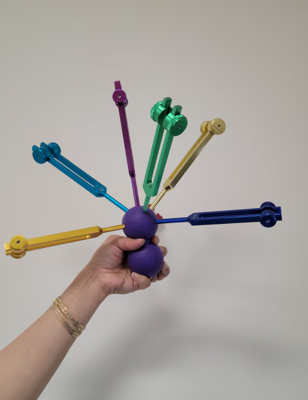 Harmonic Haven: Handcrafted Tuning Fork Ball Holder for Display and Pr