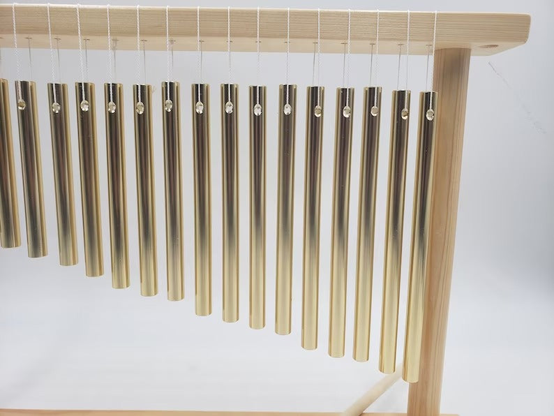Gold Color 20 Note Table Top Bar Chime Wind Chime - Instrument Percuss