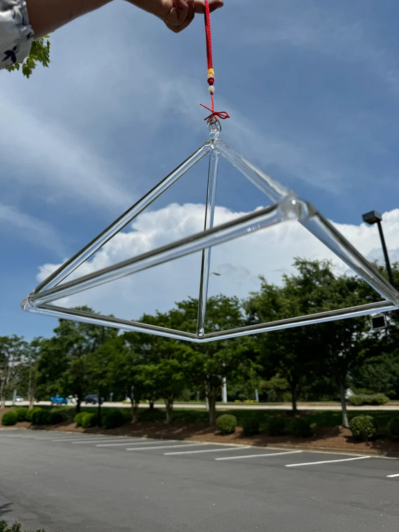Large 14 Inch Clear Quartz Crystal Singing Pyramid with Mallet ...