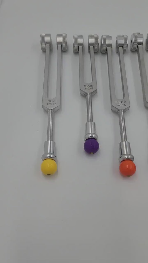 Professional 11 Piece Weighted Planetary Tuning Fork Set